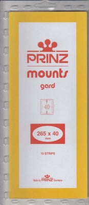 Prinz Stamp Mount 40 265 x 40 mm Strips & Panes Clear — Harry Edelman Inc.